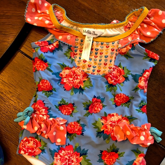 Matilda Jane | Swim | Matilda Jane Baby Shark Girls Bathing Suit Size ...